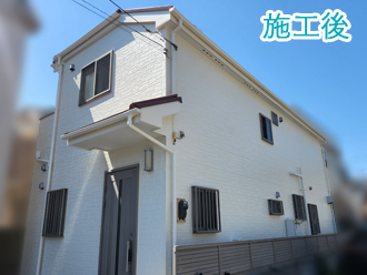 葛飾区水元にあるお客様邸でパーフェクトトップの明るいクリーム色（ND-503）を使用し外壁塗装工事を実施！ | 東京の外壁塗装・屋根塗装 ...