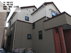 調布市調布ケ丘でツートンカラーの住宅をカラーシミュレーション、パーフェクトトップのND-371に決定！ | 東京の外壁塗装・屋根塗装、塗り替えは街の外壁塗装やさん東東京店へ